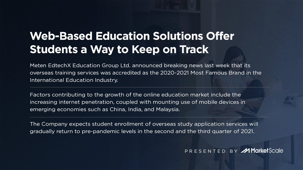 Web-Based Education Solutions Offer Students a Way to Keep on Track