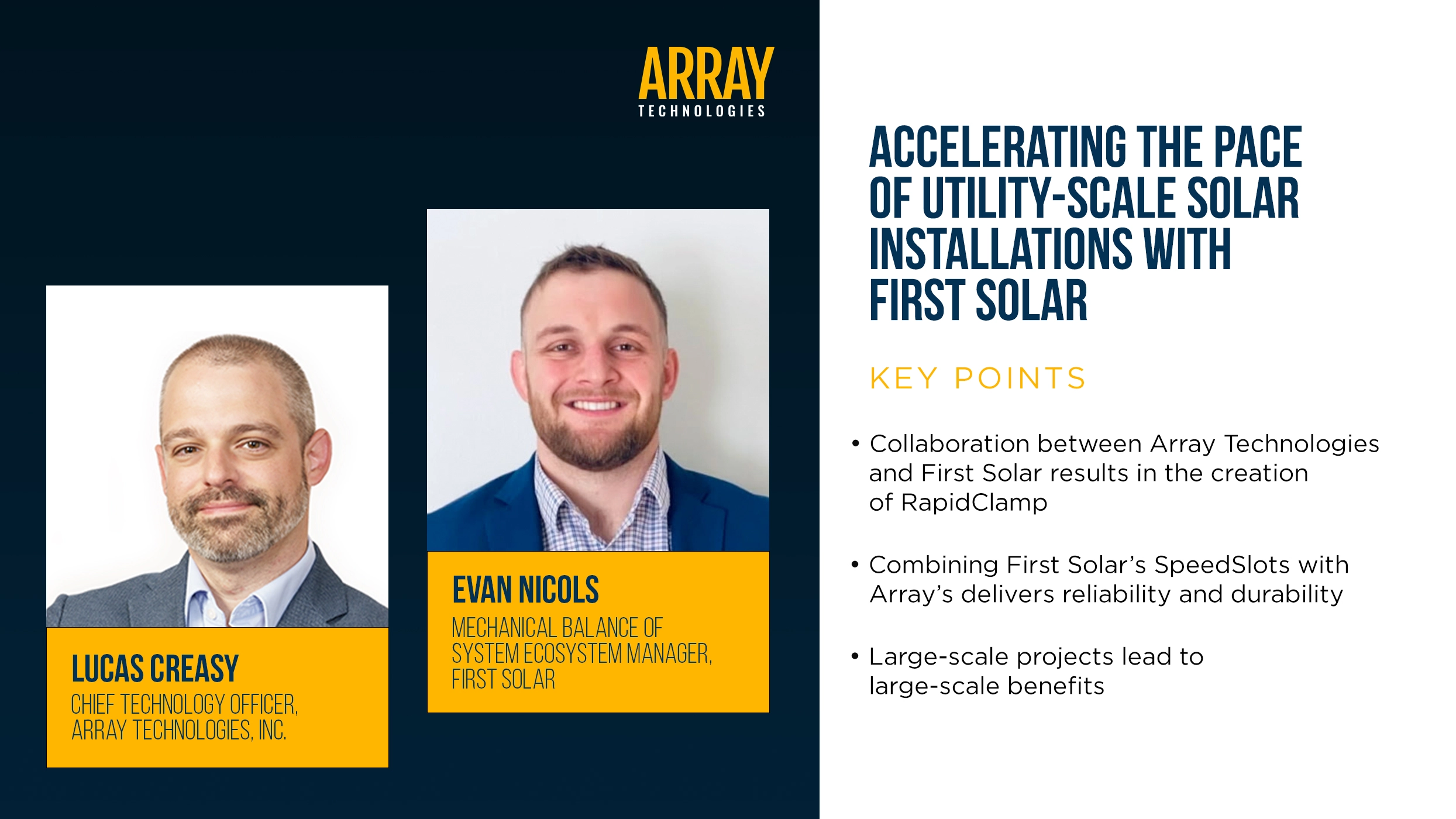 Accelerating the pace of utility-scale solar installations with First Solar