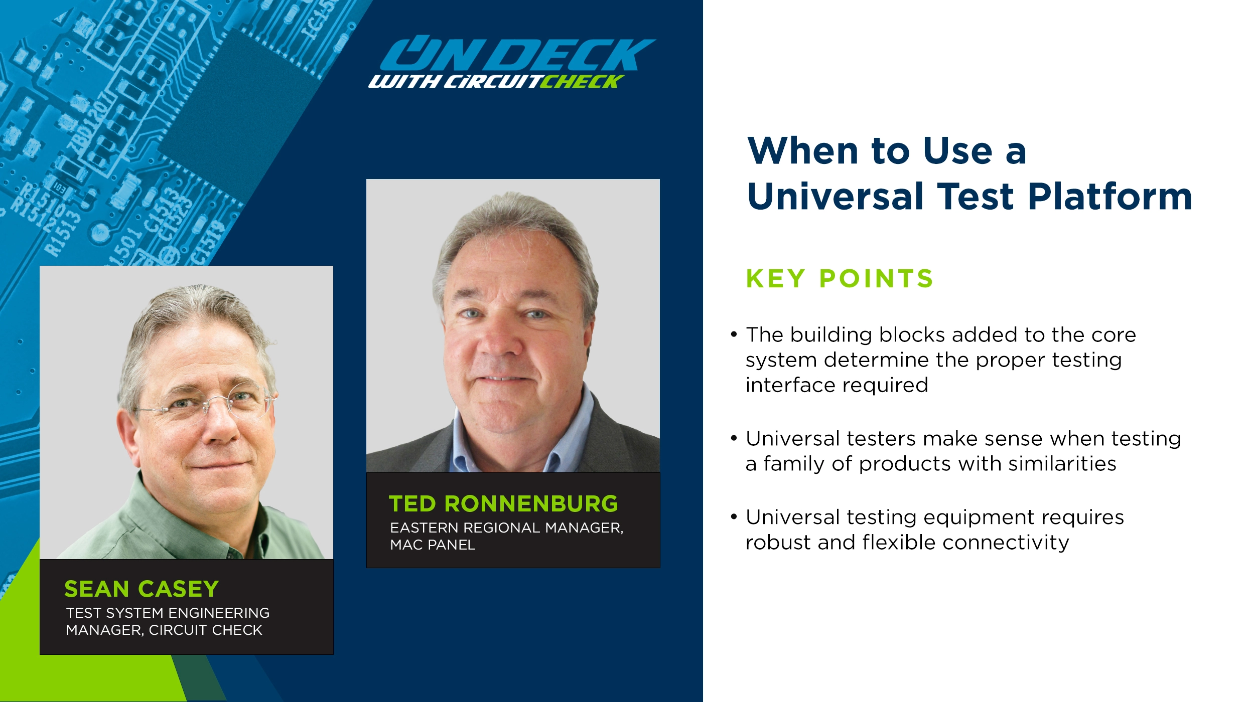 On Deck with Circuit Check: When to Use a Universal Test Platform