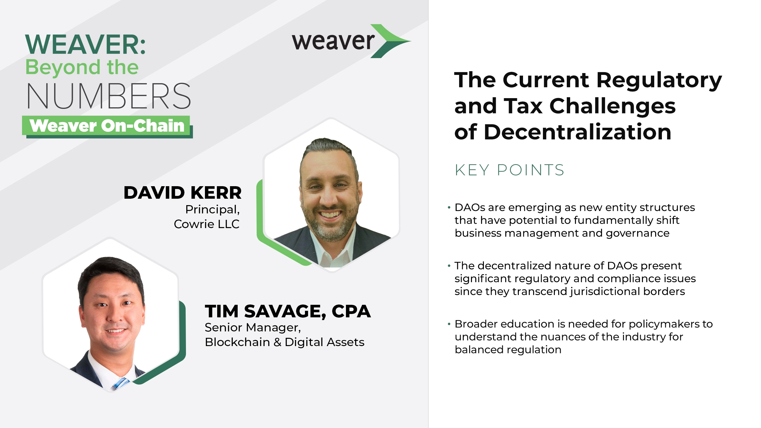 Weaver On Chain: The Current Regulatory and Tax Challenges of ...