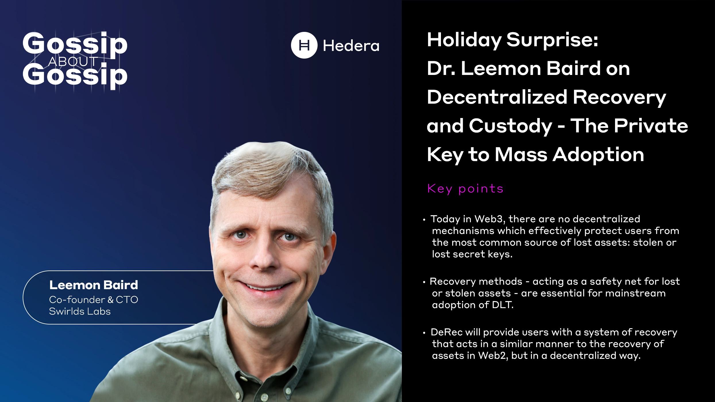 Holiday Surprise: Dr. Leemon Baird on Decentralized Recovery and ...