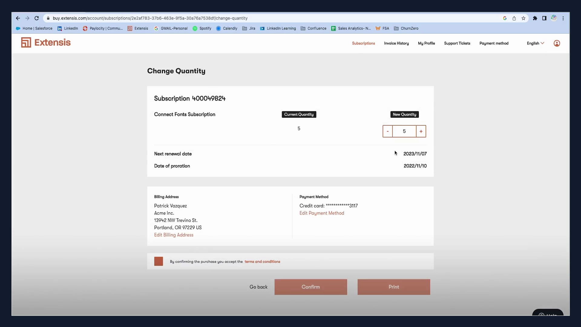 Managing your Connect account online