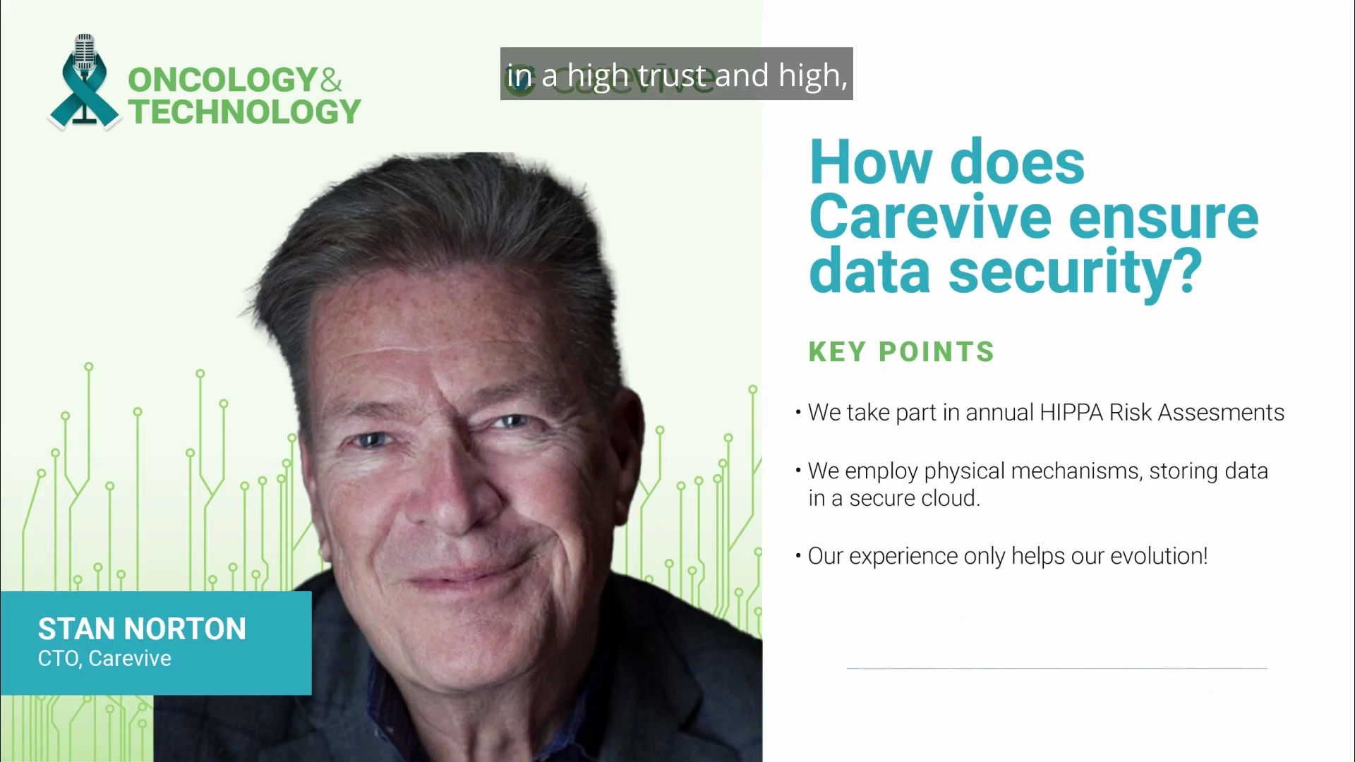 How does Carevive ensure data security?
