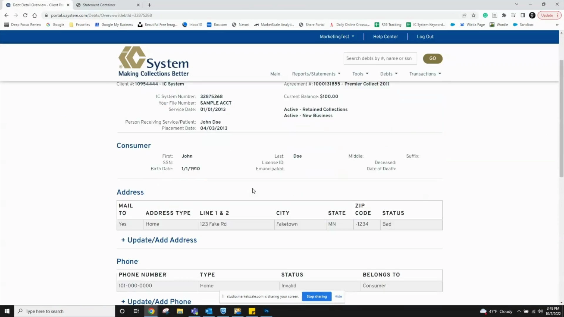 IC System Client Portal